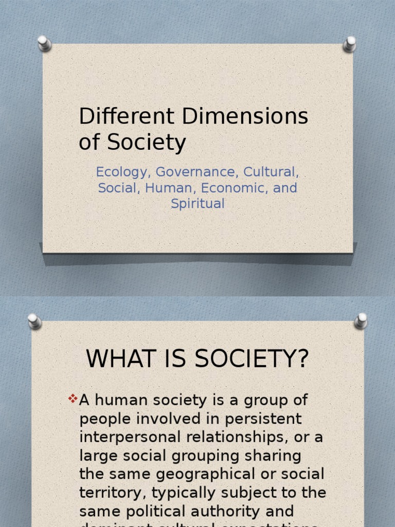 Key Dimensions of Society Explained | PDF