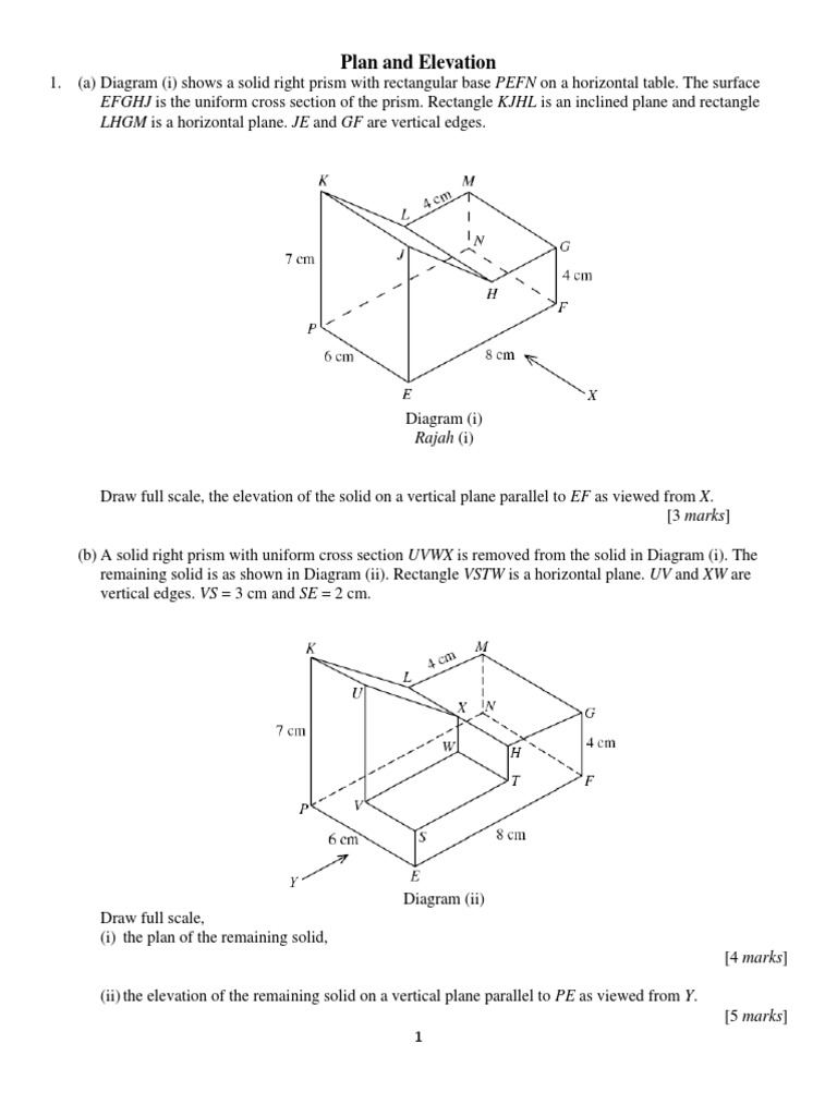 Plan and Elevation | PDF | Rectangle | Euclidean Plane Geometry