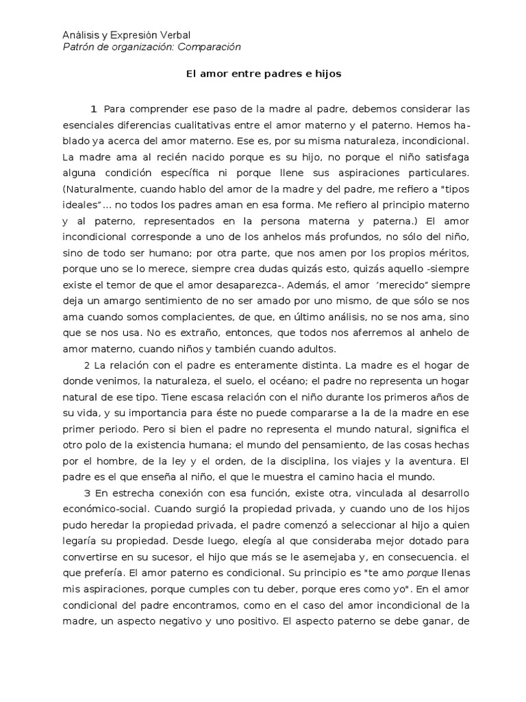 El Amor Entre Padres E Hijos Pdf Homo Sapiens Amor
