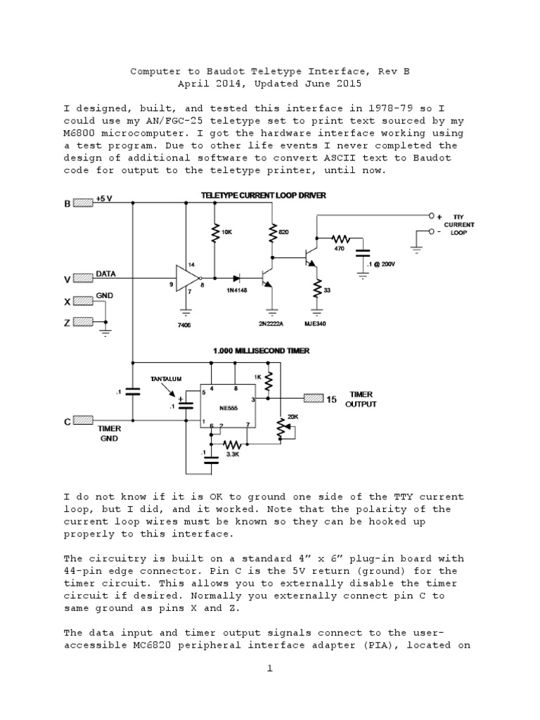 Teletypewriter Interface For Microcomputer | PDF | Computer Terminal ...