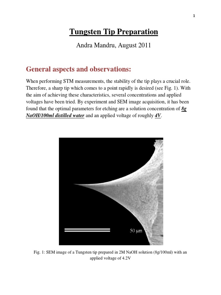 STM Tip Prep | PDF | Scanning Tunneling Microscope | Etching