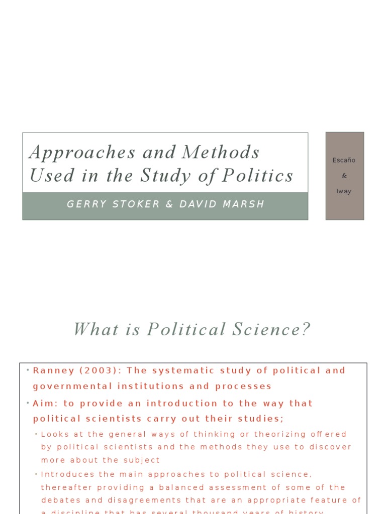 Approaches in Political Science Studies | PDF | Norm (Social ...
