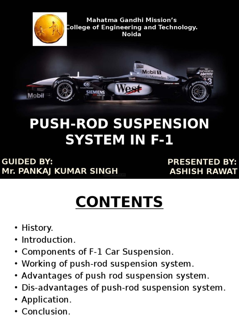 Push - Rod Suspension System Used in F-1 | PDF | Suspension (Vehicle ...