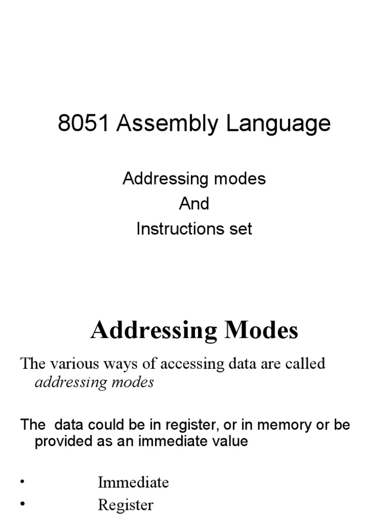 8051 Assembly Language | Download Free PDF | Computer Engineering ...
