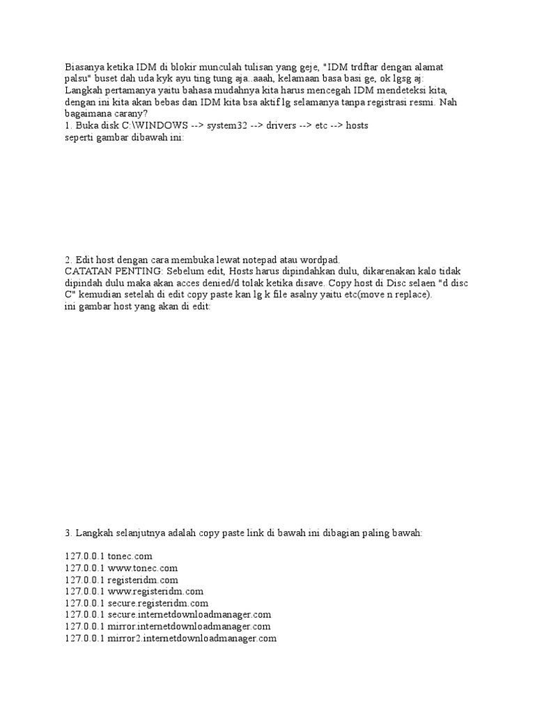 Cara Mengatasi IDM Yang Diblokir - Docx 2 | PDF | Komputer