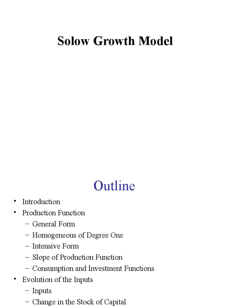 Solow Growth Model | PDF | Production Function | Economic Growth