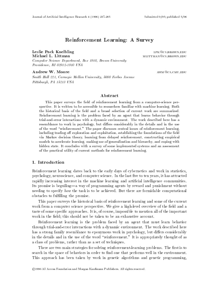 Reinforcement Learning | PDF | Mathematical Optimization | Algorithms