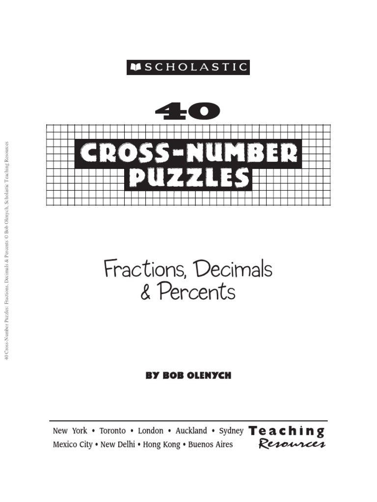 40 Cross-Number Puzzles Fractions, Decimals & Percents | PDF | Fraction ...