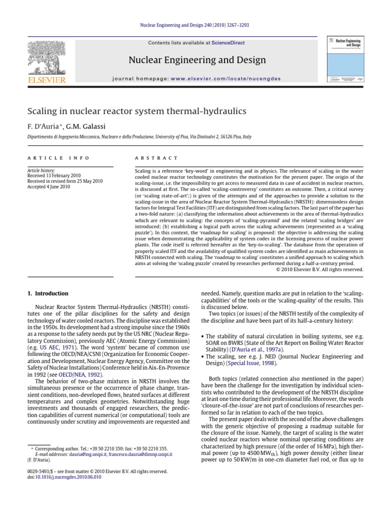 Scaling in Nuclear Reactor System Thermal-Hydraulics | PDF | Nuclear ...