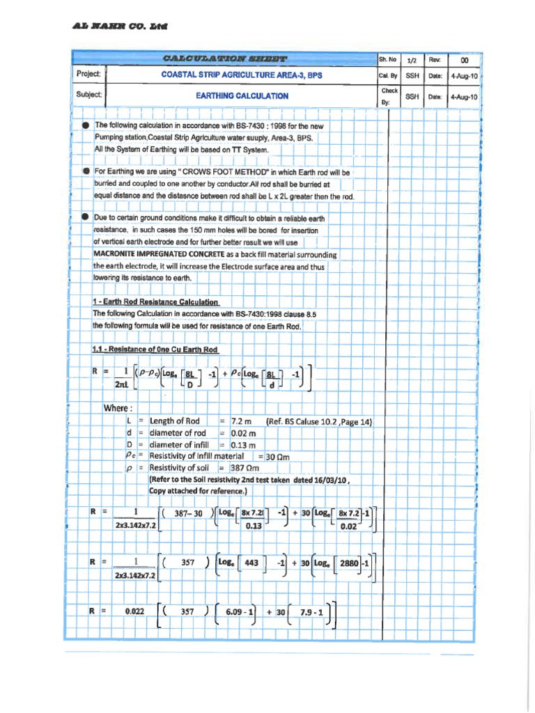 Earthing Calculation