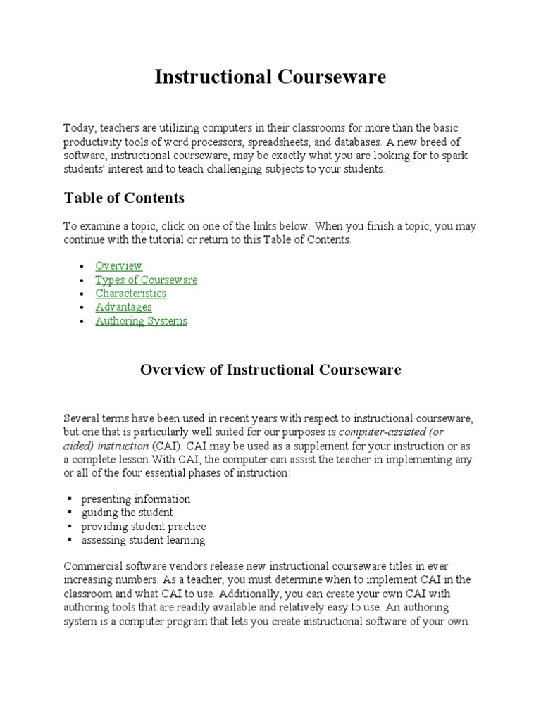 Instructional Course Ware Tutorial | PDF | Business