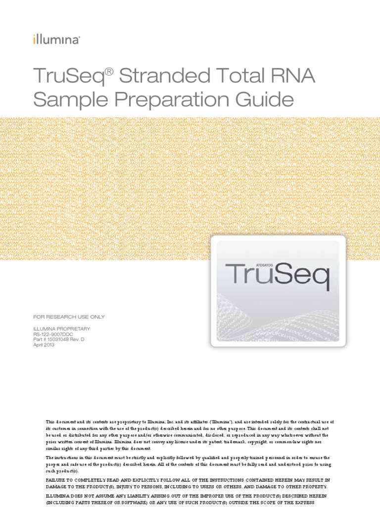 Truseq Stranded Totalrna Sampleprep Guide | PDF | Directionality (Molecular Biology) | Dna ...