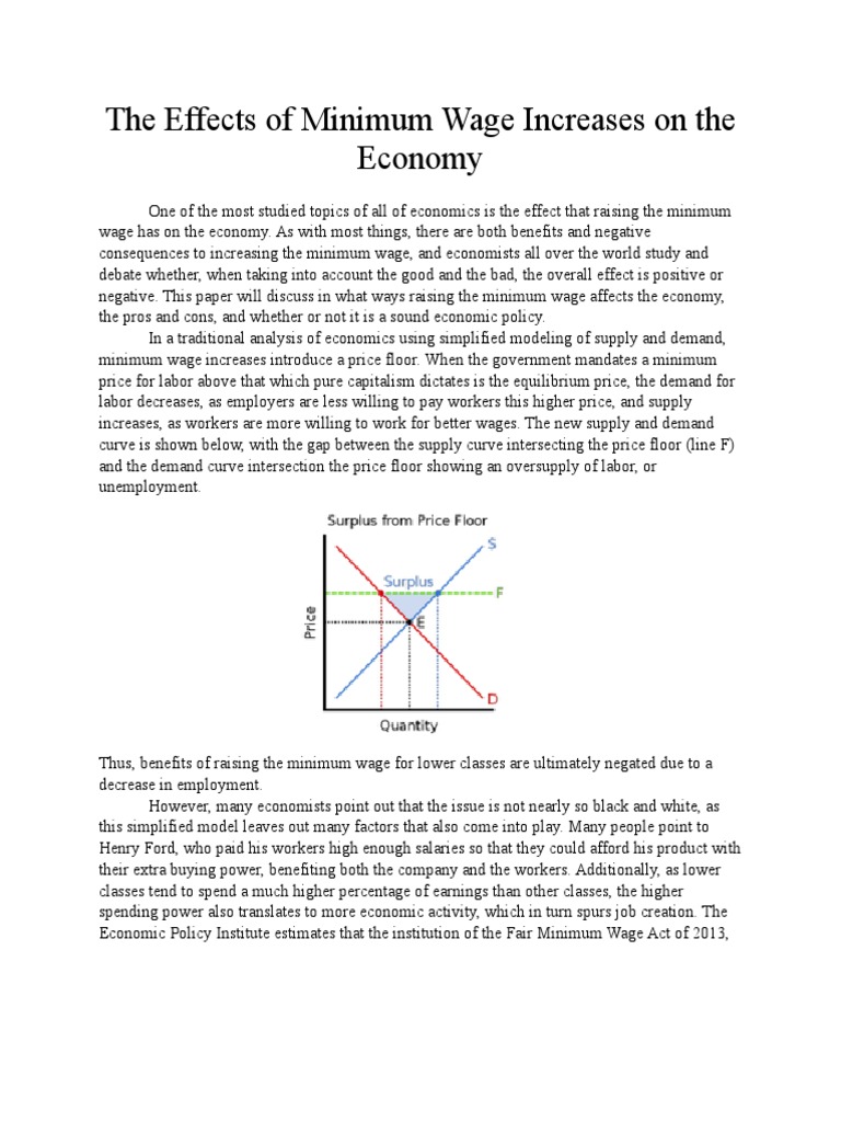 The Effects of Minimum Wage Increases On The Economy PDF | PDF