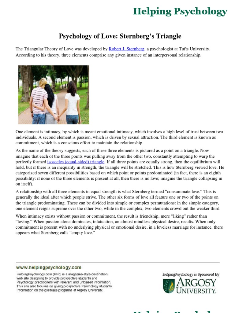 Psychology of Love: Sternberg's Triangle | PDF | Social Psychology | Love