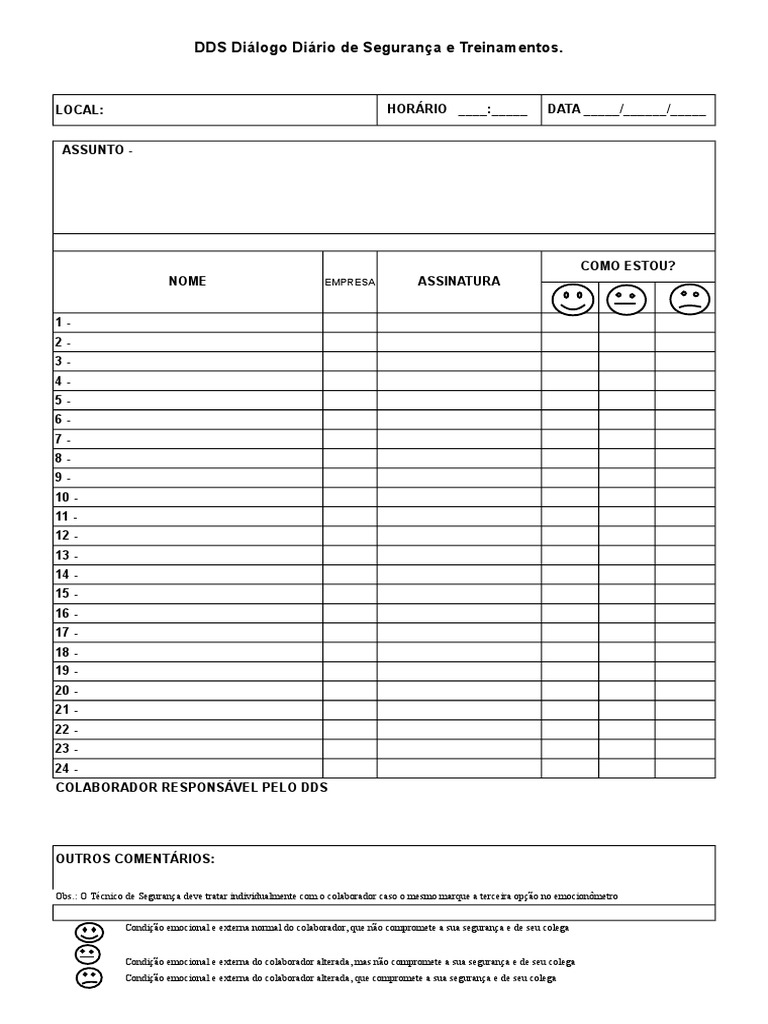 Formulário Dds | PDF