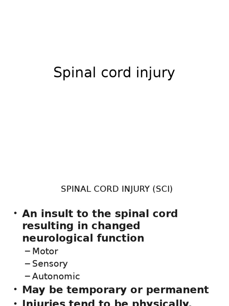 SCI (Spinal Cord Injury) | PDF | Spinal Cord Injury | Vertebral Column