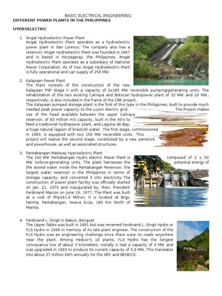 Different Power Plants in The Philippines | PDF | Hydroelectricity ...