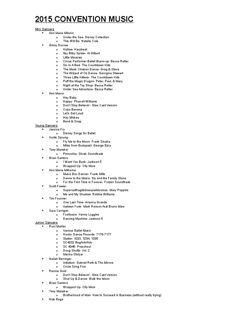 2015 Convention Music | PDF