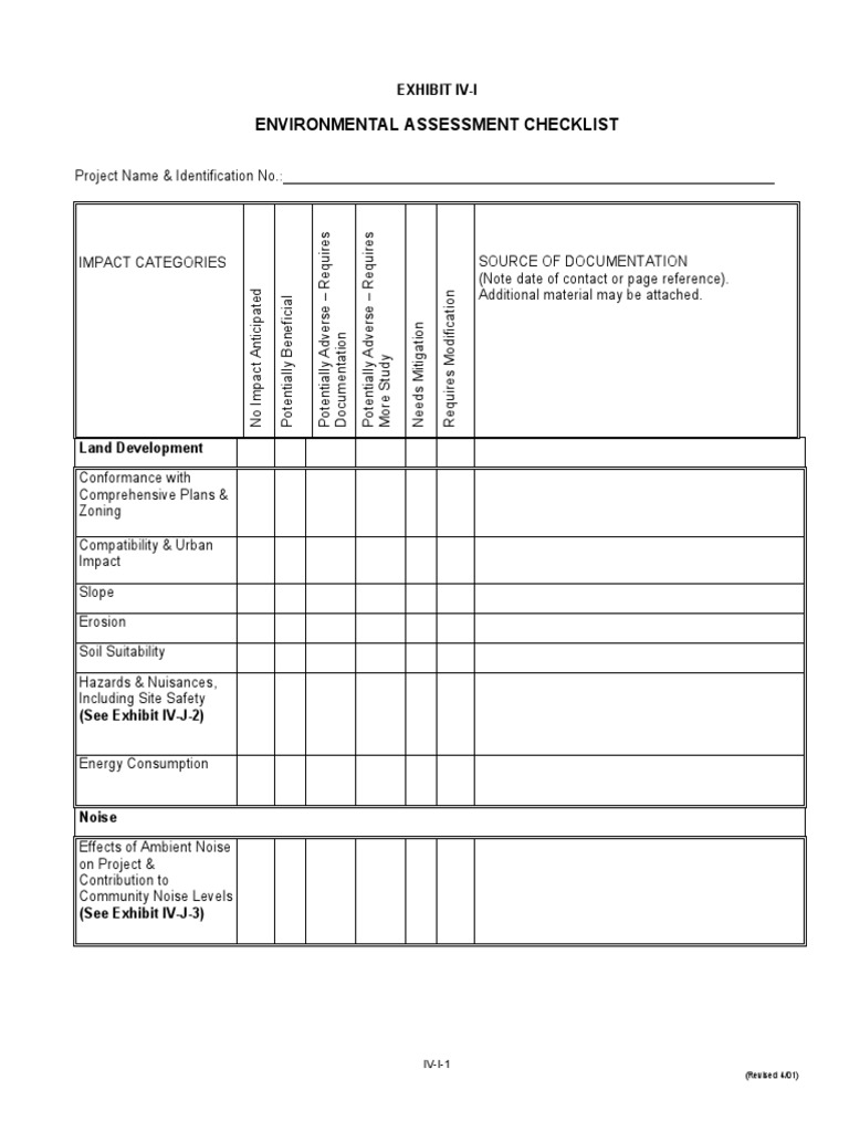Environmental Checklist | PDF | Environmental Impact Assessment | Water ...
