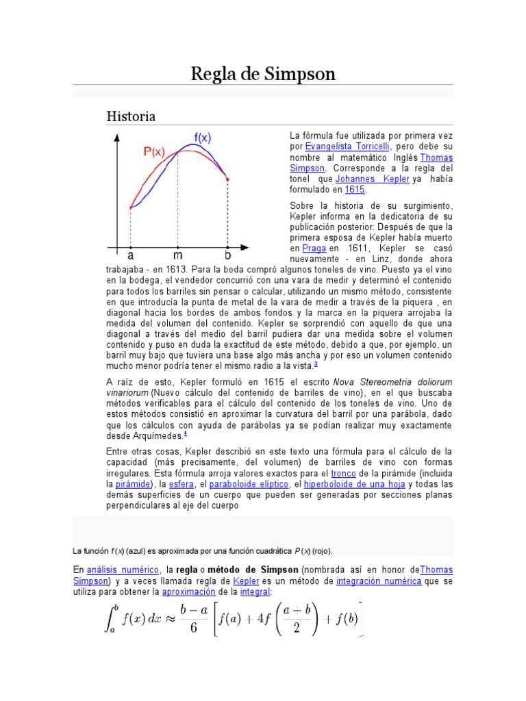 Regla de Simpson | PDF | Análisis | Matemáticas De La Computación