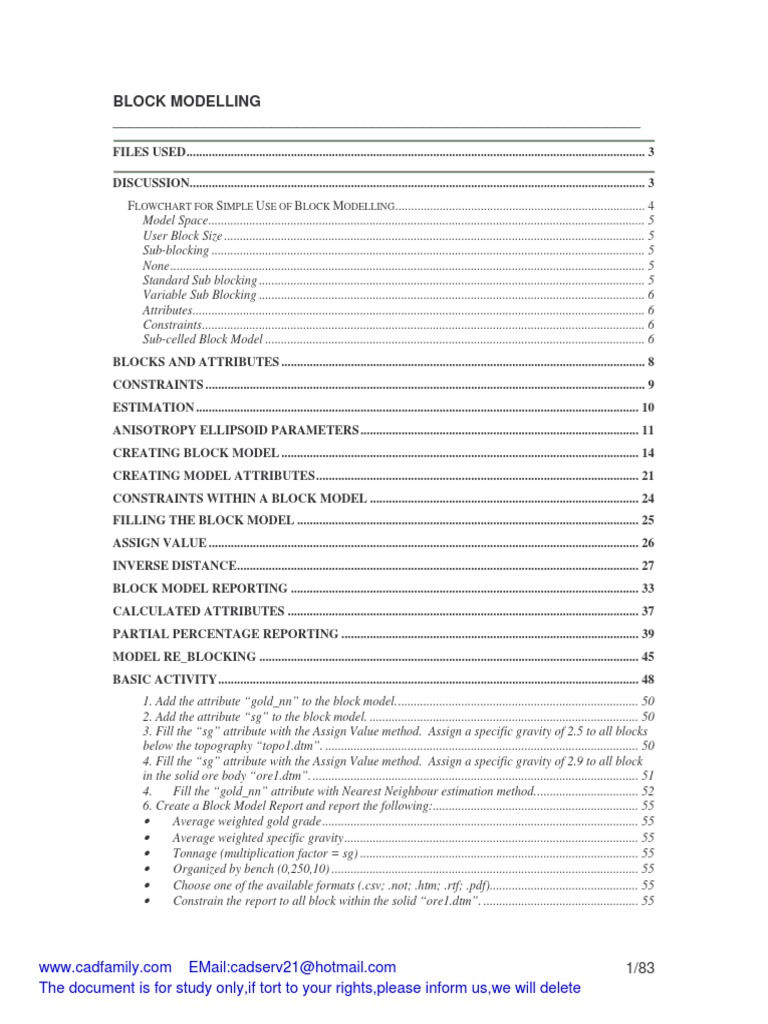 Surpac Block - Modelling Tutorial | PDF | Ellipse | Cartesian ...