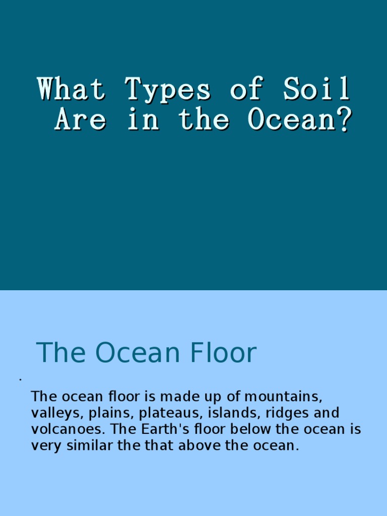 Types of Ocean Floor Soils Explained | PDF