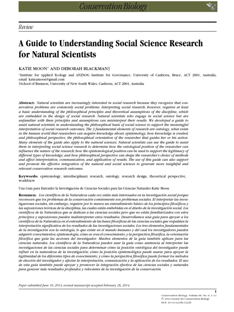 A Guide To Understanding Social Science Research For Natural Scientists ...