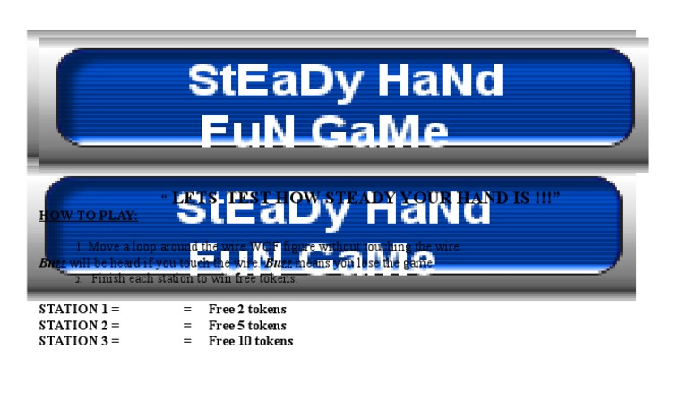 Hand Steadiness Challenge Game | PDF
