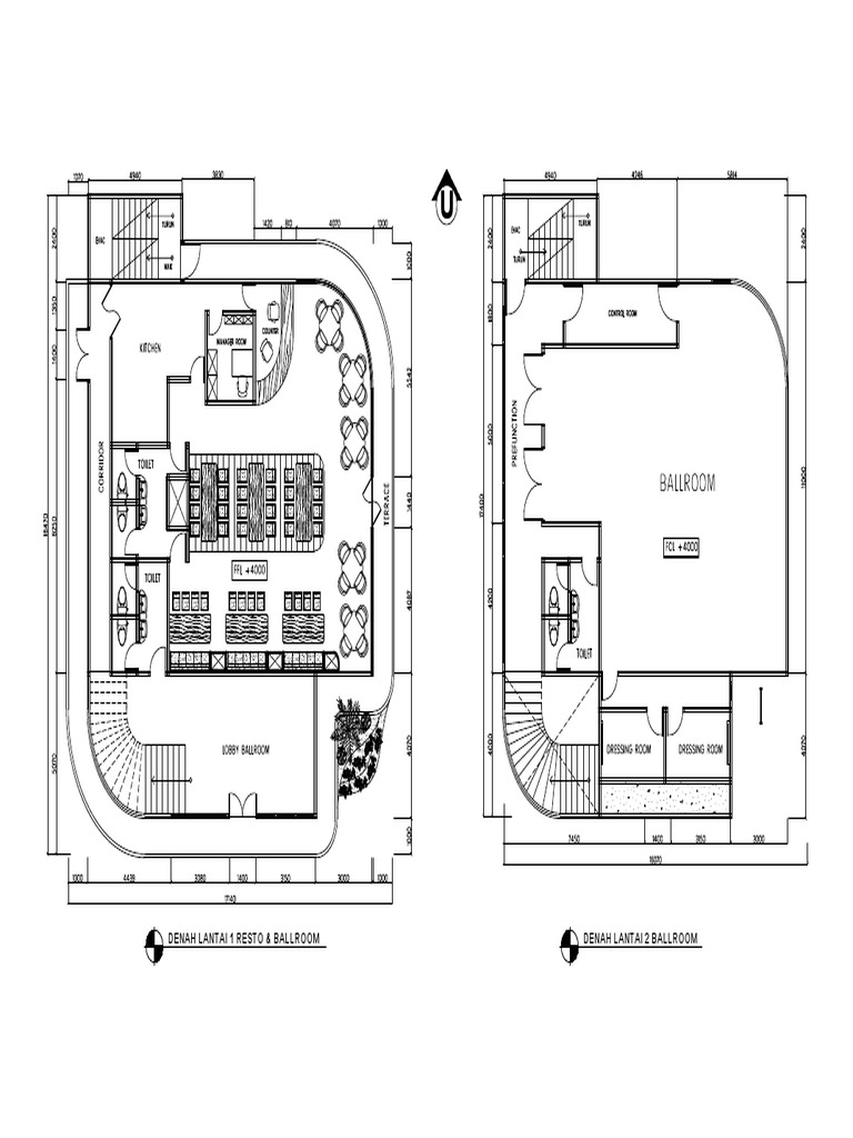 Denah Lantai 1 Resto & Ballroom Denah Lantai 2 Ballroom | PDF | Science ...