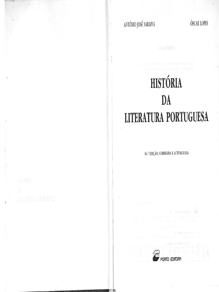História Da Literatura Portuguesa | PDF