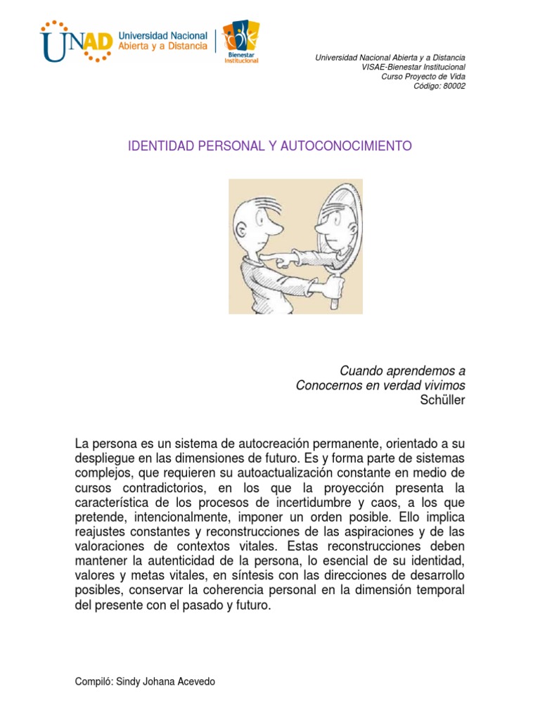 Identidad Personal y Autoconocimiento | PDF | Autoestima | Conocimiento