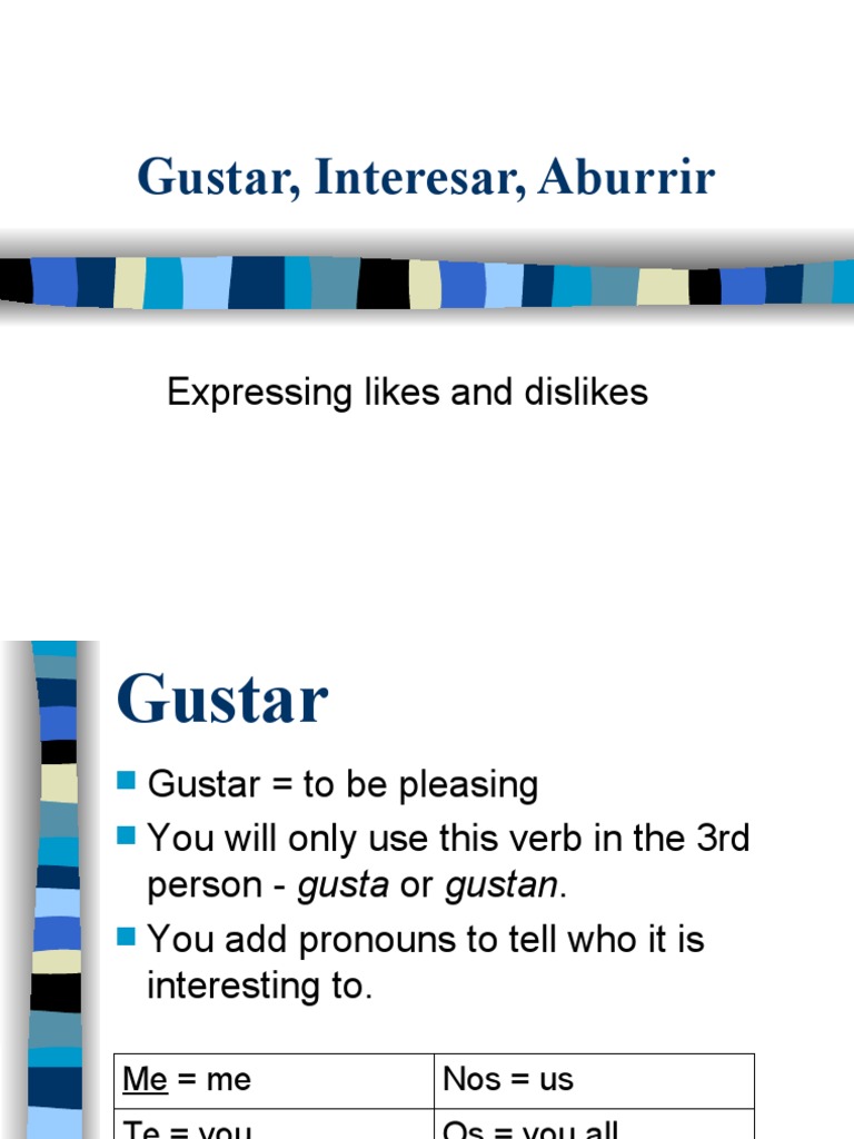 Gustar, Interesar, Aburrir | PDF | Language Arts & Discipline