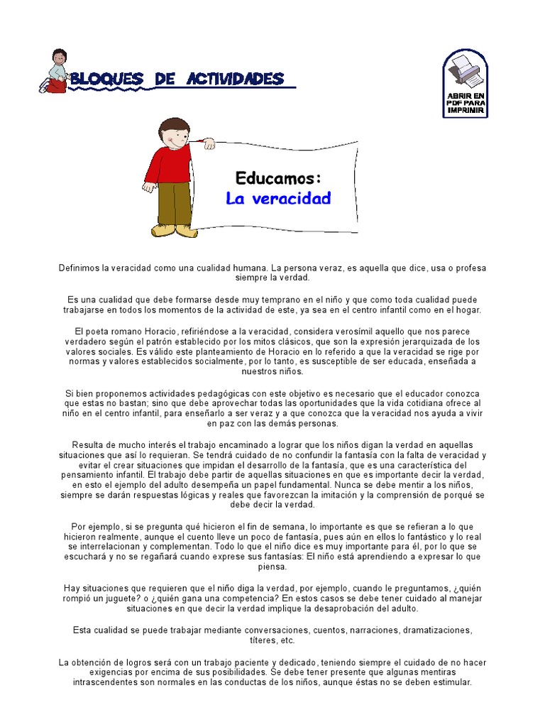 EL VALOR DE LA VERACIDAD