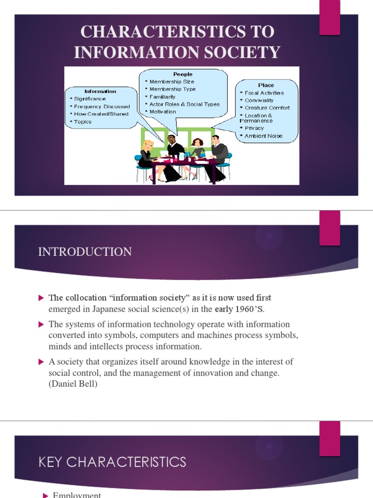 Characteristics To Information Society | PDF | Information | Society