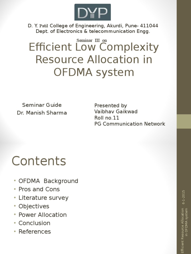 Efficient Low Complexity Resource Allocation in OFDMA System | PDF | Orthogonal Frequency ...