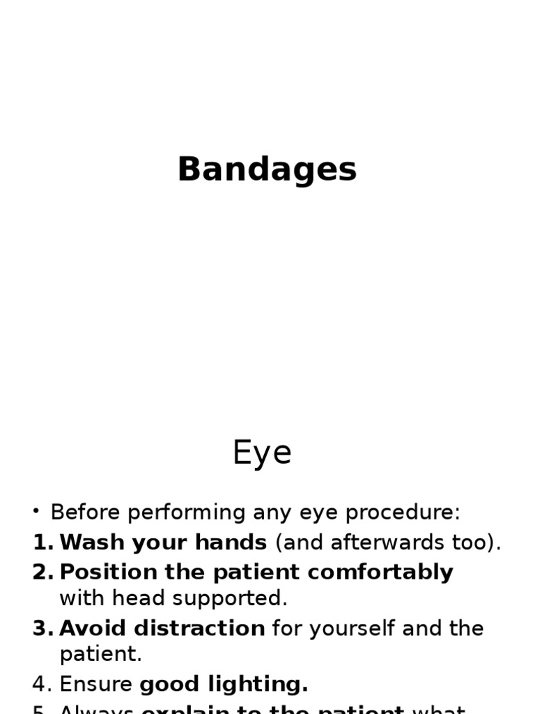 Eye Care Bandages and Wraps Guide | PDF | Medical Specialties ...