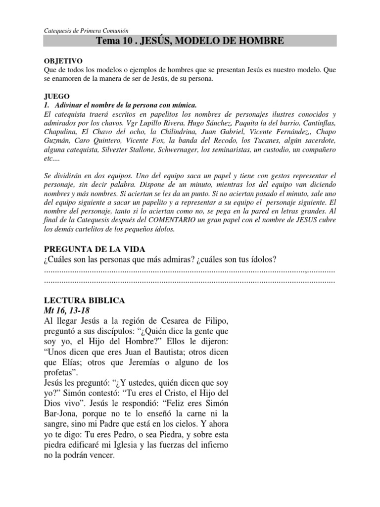 10 Jesus Modelo de Hombre | PDF | Jesús | Oración