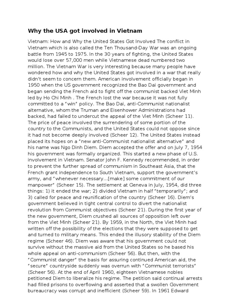 U.S. Involvement in Vietnam Explained | PDF | Ngo Dinh Diem | Vietnam War