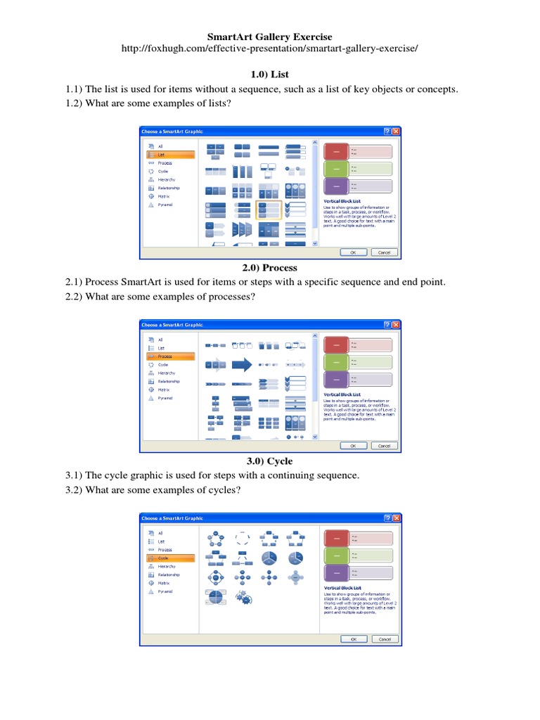 SmartArt Graphics Types Explained | PDF | Hierarchy | Cognitive Science