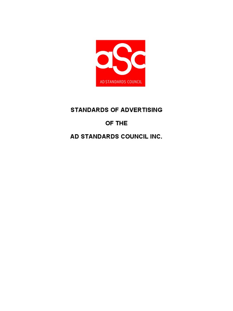 ASC Code of Ethics | PDF | Alcoholic Drinks | Advertising