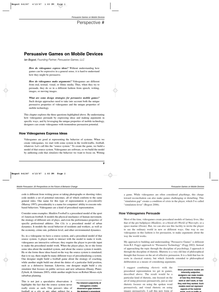 Mobile Persuasive Game Design | PDF | Persuasion | Rhetoric