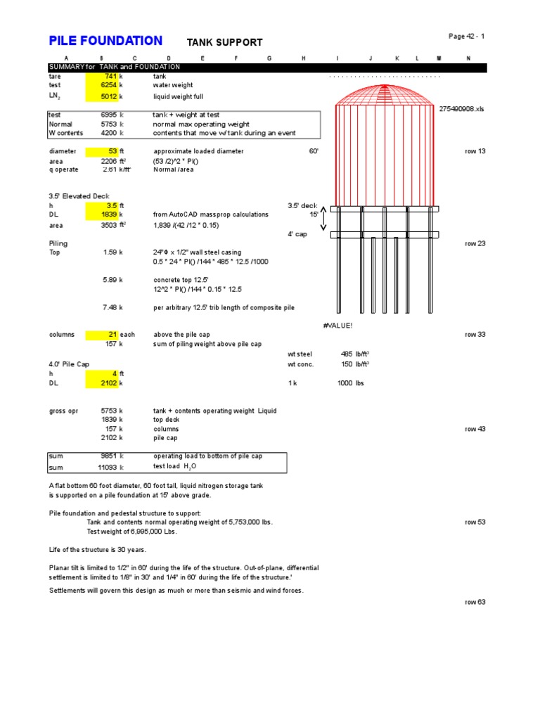 42 Pile Foundation (Water Tank Foundation) | PDF | Deep Foundation | Column