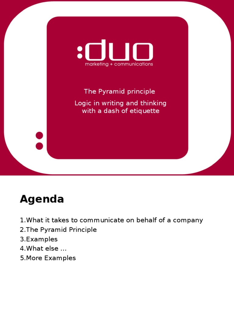 Pyramid Principle | PDF | Thought | Cognitive Science