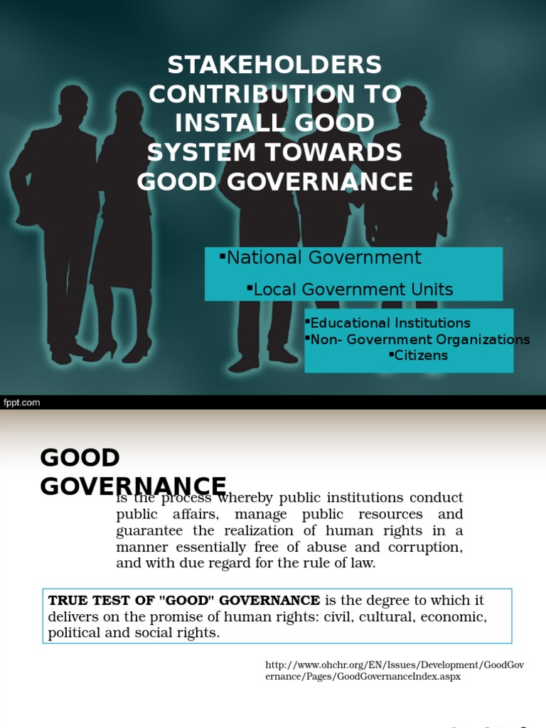 Stakeholders in Good Governance | PDF | Good Governance | Governance