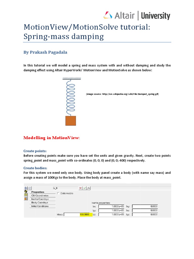 Spring Mass Damper | PDF | Mechanics | Physics