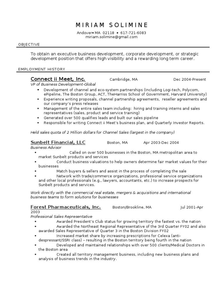 Miriam Solimine Resume | PDF | Sales | Business
