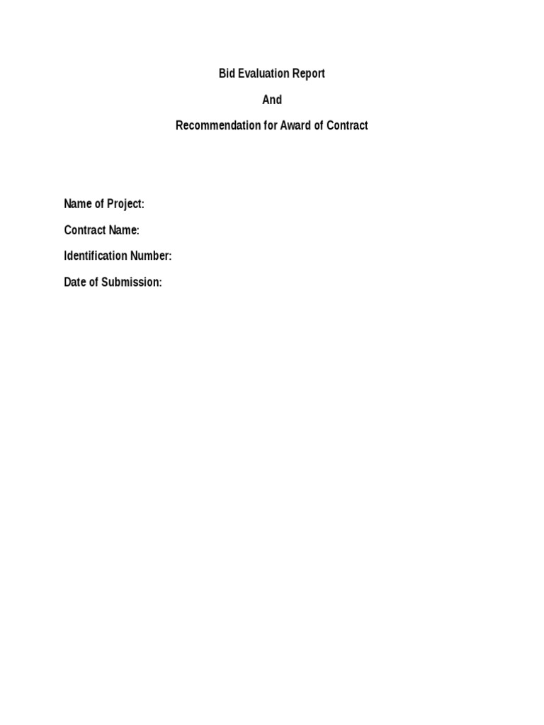 Bid Evaluation Report.docx | Procurement | Exchange Rate