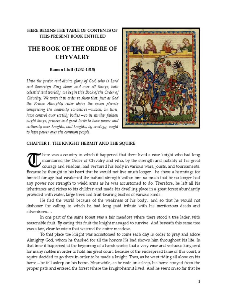 The Book of The Order of Chivalry | PDF | Knight | Seven Deadly Sins