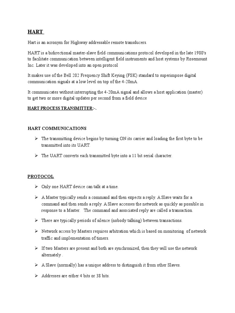 Hart (Highway addressable remote transducers) | Computer Network ...