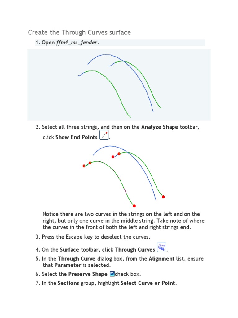 Create The Through Curves Surface | PDF | Dialog Box | Spline (Mathematics)